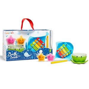 munchkin® bath beats™ musical toddler bath toy set, includes xylophone, bath drum & shakers