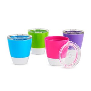 munchkin® splash™ open toddler cups with training lids, 7 ounce, multicolored, 4 pack