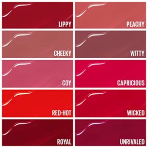 Maybelline Super Stay Vinyl Ink Longwear No-Budge Liquid Lipcolor Makeup, Highly Pigmented Color and Instant Shine, Lippy, Cranberry Red Lipstick, 0.14 fl oz, 1 Count