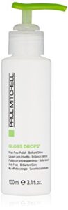 paul mitchell gloss drops shine serum, frizz-free polish, brilliant shine, for frizzy hair, 3.4 oz.