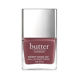 butter london patent shine 10x nail lacquer, gel-like finish, chip-resistant formula, 10-free formula, cruelty-free, polymer technology, toff, 0.2 fl oz