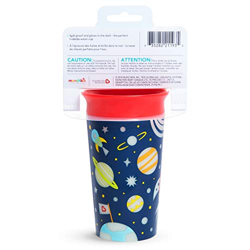 Munchkin® Miracle® 360 Degree Glow in The Dark Sippy Cup, 9 Ounce, Astronaut, Red