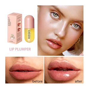 KISSIO Lip Plumper,Natural Lip Plumper, lip plumper for day use,Lip Plumper Gloss Make Lips Fuller and Moisturizing 5.5ml