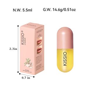 KISSIO Lip Plumper,Natural Lip Plumper, lip plumper for day use,Lip Plumper Gloss Make Lips Fuller and Moisturizing 5.5ml