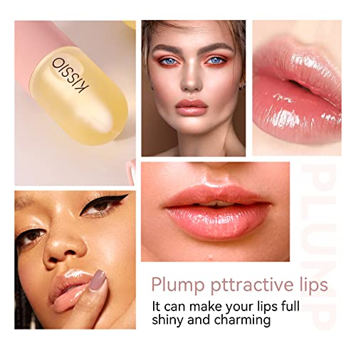 KISSIO Lip Plumper,Natural Lip Plumper, lip plumper for day use,Lip Plumper Gloss Make Lips Fuller and Moisturizing 5.5ml