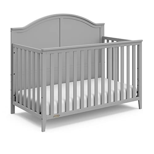 Graco Wilfred 5-in-1 Convertible Crib (Pebble Gray) – GREENGUARD Gold Certified, Converts to Toddler Bed and Full-Size Bed, Fits Standard Full-Size Crib Mattress, Adjustable Mattress Support Base