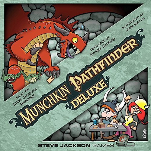 Steve Jackson Games Munchkin Pathfinder Deluxe Board Game (Base Game) | Board Game for Adults, Kids, & Family | Fantasy Adventure RPG | Ages 10+ | 3-6 Players | Avg Play Time 120 Min