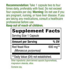 Nature's Way Premium Quality Red Yeast Rice 600 mg, 120 Vcaps