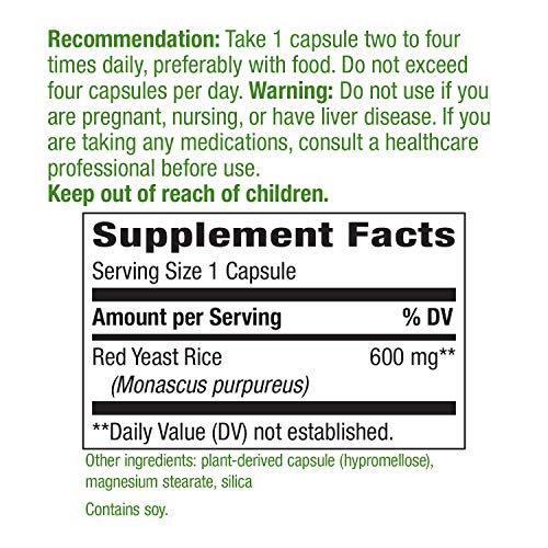 Nature's Way Premium Quality Red Yeast Rice 600 mg, 120 Vcaps