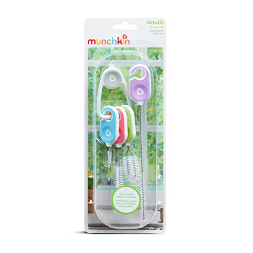 Munchkin® Details™ Bottle and Cup Cleaning Brush 4 Piece Set with Key Ring