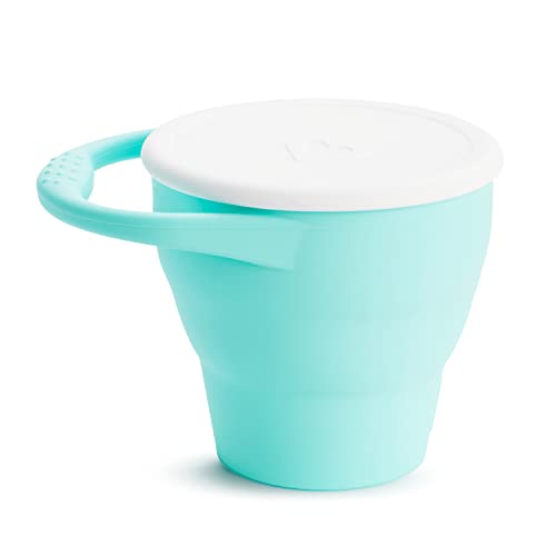 Munchkin® C’est Silicone! Collapsible Snack Catcher with Lid, Mint - Toddler Food Cup