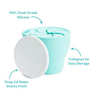 Munchkin® C’est Silicone! Collapsible Snack Catcher with Lid, Mint - Toddler Food Cup