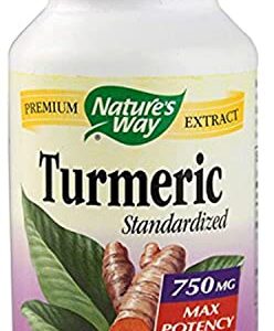 Nature's Way Premium Extract Turmeric Max Potency Standardized to 95% Curcuminoids 750 mg per serving 60 VCaps