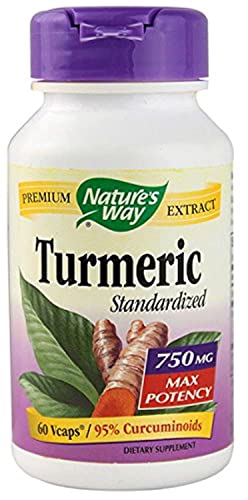 Nature's Way Premium Extract Turmeric Max Potency Standardized to 95% Curcuminoids 750 mg per serving 60 VCaps