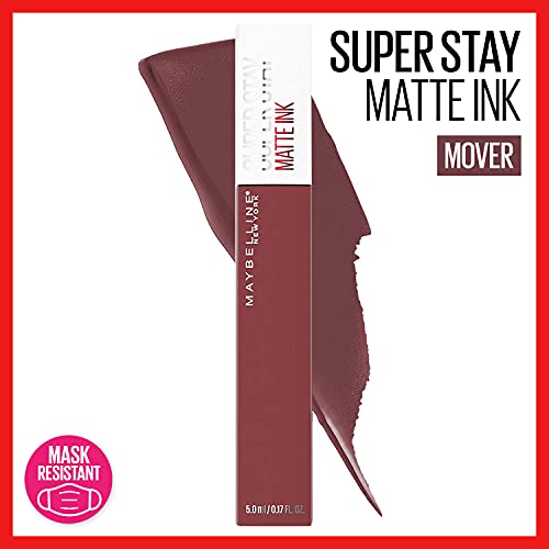 Maybelline Super Stay Matte Ink Liquid Lipstick Makeup, Long Lasting High Impact Color, Up to 16H Wear, Mover, Brown, 1 Count