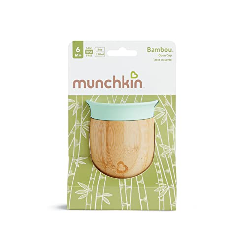 Munchkin® Bambou™ 5oz Open Training Cup for Babies and Toddlers, Non-Toxic Bamboo and Food-Grade Silicone