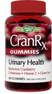 nature’s way cranrx gummy urinary health bioactive cranberry + d-manonse + vitamin c, 60 gummies