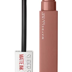 Maybelline New York Super Stay Matte Ink Liquid Lipstick, Long Lasting High Impact Color, Up to 16H Wear, Seductress, Light Rosey Nude, 0.17 fl.oz