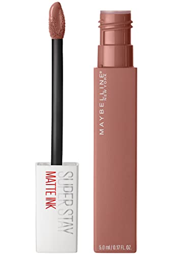 Maybelline New York Super Stay Matte Ink Liquid Lipstick, Long Lasting High Impact Color, Up to 16H Wear, Seductress, Light Rosey Nude, 0.17 fl.oz