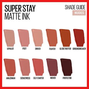 Maybelline New York Super Stay Matte Ink Liquid Lipstick, Long Lasting High Impact Color, Up to 16H Wear, Seductress, Light Rosey Nude, 0.17 fl.oz