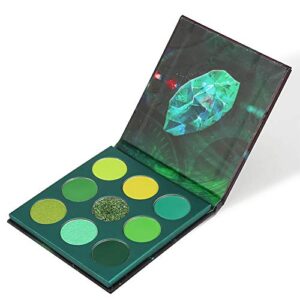 docolor eyeshadow palette 9 colors gemstone shadow palette highly pigmented mattes shimmers naked smokey glitter cream colorful powder blendable long lasting waterproof makeup palette-green