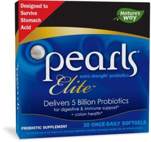 nature’s way probiotic pearls elite, 5 billion live cultures, 30 softgels