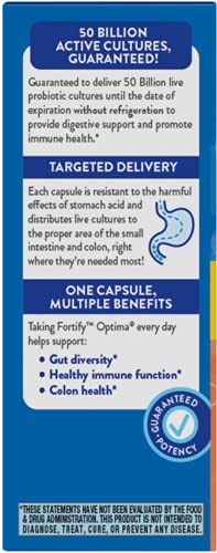 Nature's Way Fortify Optima Daily Probiotic for Men and Women, Supports Digestive, Immune, and Colon Health*, 30 Vegan Capsules