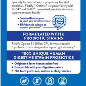 Nature's Way Fortify Optima Daily Probiotic for Men and Women, Supports Digestive, Immune, and Colon Health*, 30 Vegan Capsules