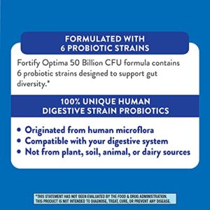 Nature's Way Fortify Optima Daily Probiotic for Men and Women, Supports Digestive, Immune, and Colon Health*, 30 Vegan Capsules