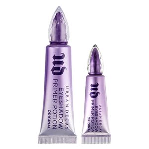 urban decay eyeshadow primer potion, original – pack of 2 – award-winning nude eye primer for crease-free eyeshadow & makeup looks – lasts all day – 0.33 fl oz & 0.16 fl oz (travel size)