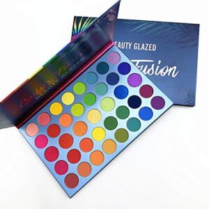 [Valentine`s Day Gift] Color Fusion Eyeshadow Palette Highly Pigmented 39 Shades Matte and Shimmers Makeup Palette, Blendable Waterproof Eye Shadow, Cruelty- Free Makeup Pallet, Full Face Eye Make Up Colorful Color Play