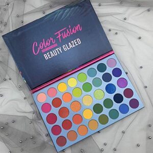 [Valentine`s Day Gift] Color Fusion Eyeshadow Palette Highly Pigmented 39 Shades Matte and Shimmers Makeup Palette, Blendable Waterproof Eye Shadow, Cruelty- Free Makeup Pallet, Full Face Eye Make Up Colorful Color Play