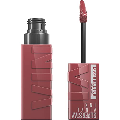 Maybelline Super Stay Vinyl Ink Longwear No-Budge Liquid Lipcolor, Highly Pigmented Color and Instant Shine, Witty, Mauve Nude Lipstick, 0.14 fl oz, 1 Count