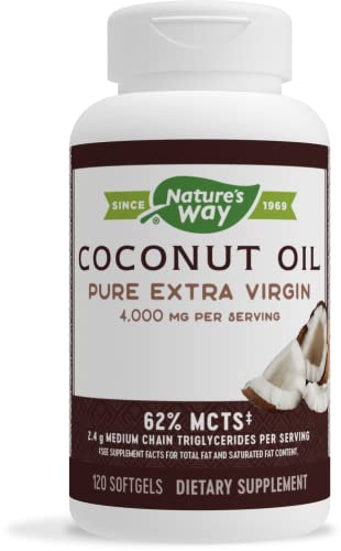 Nature's Way Coconut Oil Pure Extra Virgin 1,000 mg per softgel, 120 Softgels