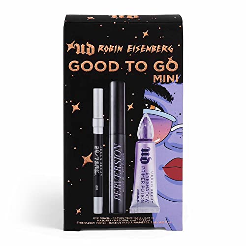 Urban Decay x Robin Eisenberg Good to Go Mini Holiday Makeup Gift Set - Includes Travel-Size Eyeshadow Primer Potion, 24/7 Glide-On Eye Pencil & Perversion Mascara