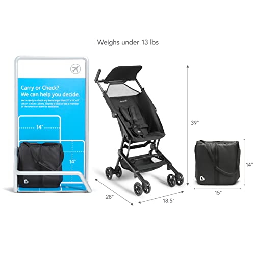 Munchkin® Sparrow™ Ultra Compact Lightweight Travel Stroller for Babies & Toddlers, Black