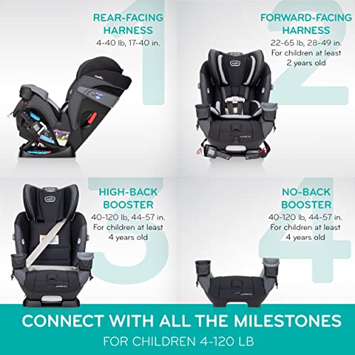 Evenflo All4One DLX 4-In-1 Convertible Car Seat (Kingsley Black)