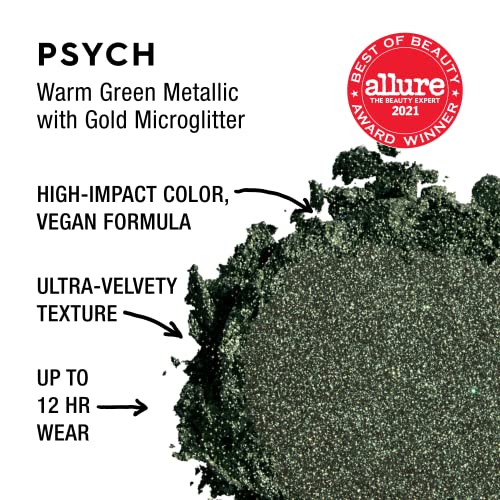 URBAN DECAY 24/7 Eyeshadow Compact - Award-Winning & Long-Lasting Eye Makeup - Up to 12 Hour Wear - Ultra-Blendable, Pigmented Color - Vegan Formula – Psych (Warm Green Metallic + Gold Microglitter)