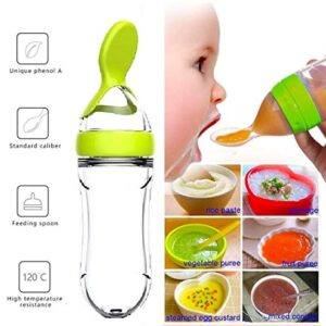 Baby Food Feeder, Fresh Food - 2 Pack Fruit Feeder Pacifier, 6 Different Sized Silicone Pacifiers | Baby Food Dispensing Spoon | Baby Feeding Set | Fresh Frozen Fruit (Green)