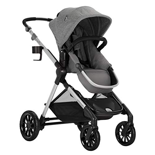 Evenflo Pivot Xpand Modular Stroller, Baby Stroller, Converts to Double Stroller, 4 Modes, Durable Construction, Extra-Large Storage Basket, Compact Folding Design, 55-lb Capacity, Percheron Gray