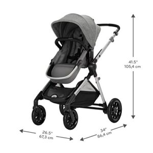 Evenflo Pivot Xpand Modular Stroller, Baby Stroller, Converts to Double Stroller, 4 Modes, Durable Construction, Extra-Large Storage Basket, Compact Folding Design, 55-lb Capacity, Percheron Gray