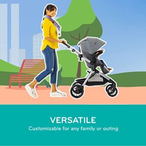 Evenflo Pivot Xpand Modular Stroller, Baby Stroller, Converts to Double Stroller, 4 Modes, Durable Construction, Extra-Large Storage Basket, Compact Folding Design, 55-lb Capacity, Percheron Gray