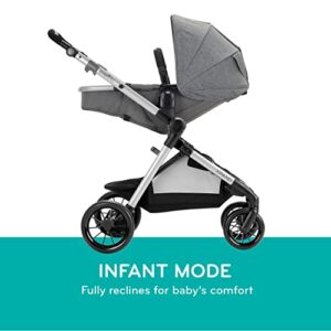 Evenflo Pivot Xpand Modular Stroller, Baby Stroller, Converts to Double Stroller, 4 Modes, Durable Construction, Extra-Large Storage Basket, Compact Folding Design, 55-lb Capacity, Percheron Gray