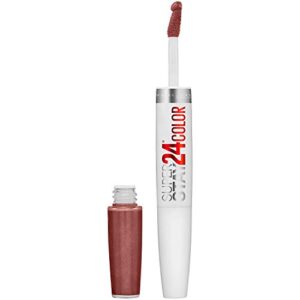 maybelline super stay 24, 2-step liquid lipstick makeup, long lasting highly pigmented color with moisturizing balm, constant cocoa, brown, 1 count