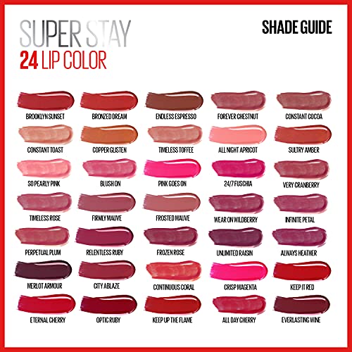 Maybelline Super Stay 24, 2-Step Liquid Lipstick Makeup, Long Lasting Highly Pigmented Color with Moisturizing Balm, Constant Cocoa, Brown, 1 Count