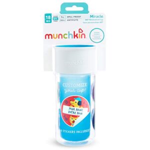 Munchkin® Miracle® 360 Insulated Sippy Cup, Includes Stickers to Customize Cup, 9 Ounce, Blue