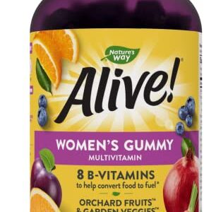 Nature’s Way Alive! Women’s Gummy Multivitamins, Vitamins & Minerals, Supports Whole Body Wellness*, Vegetarian, Mixed Berry Flavored, 130 Gummies