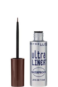 maybelline new york ultra liner waterproof liquid eyeliner, 302 dark brown, 0.25 fl. oz.