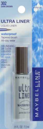 Maybelline New York Ultra Liner Waterproof Liquid Eyeliner, 302 Dark Brown, 0.25 fl. oz.