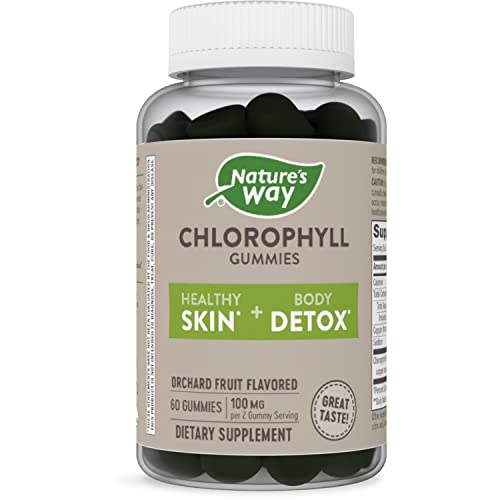 Nature’s Way Chlorophyll Gummies, Healthy Skin and Body Detox*, Orchard Fruit Flavored, 60 Gummies